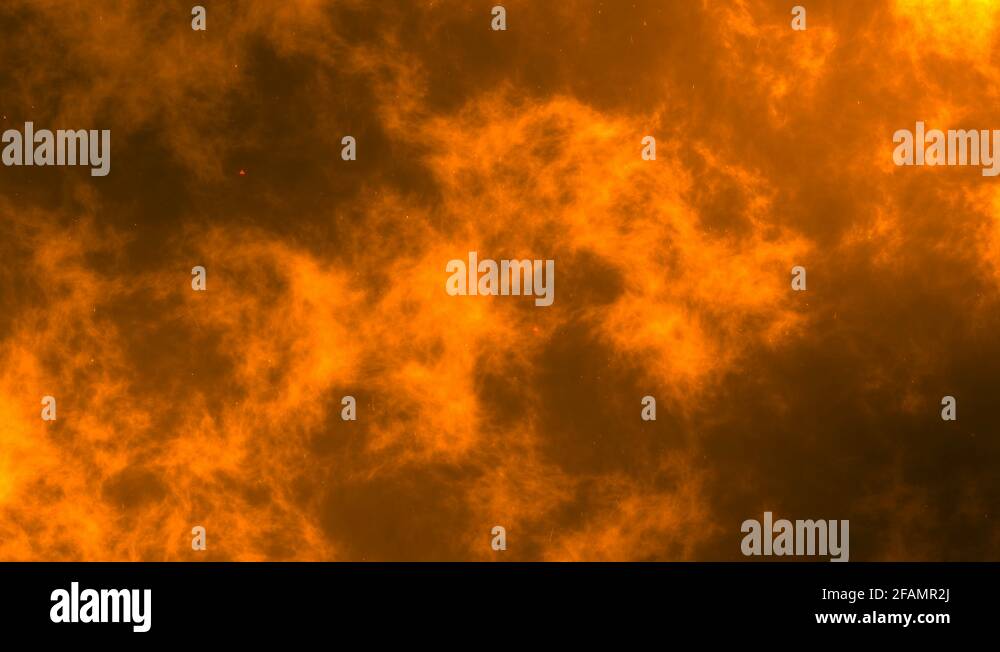 Background scene with orange and red smoke swirling behind floating ...