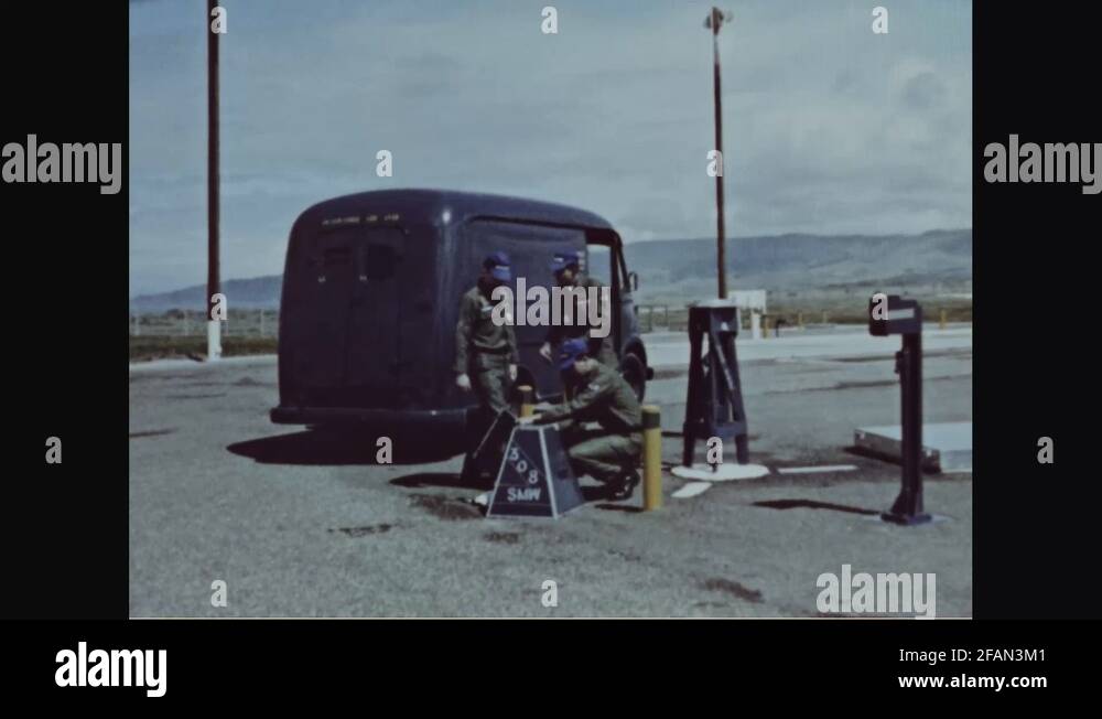 United States air force alignment team demonstrate their missile -1967 ...