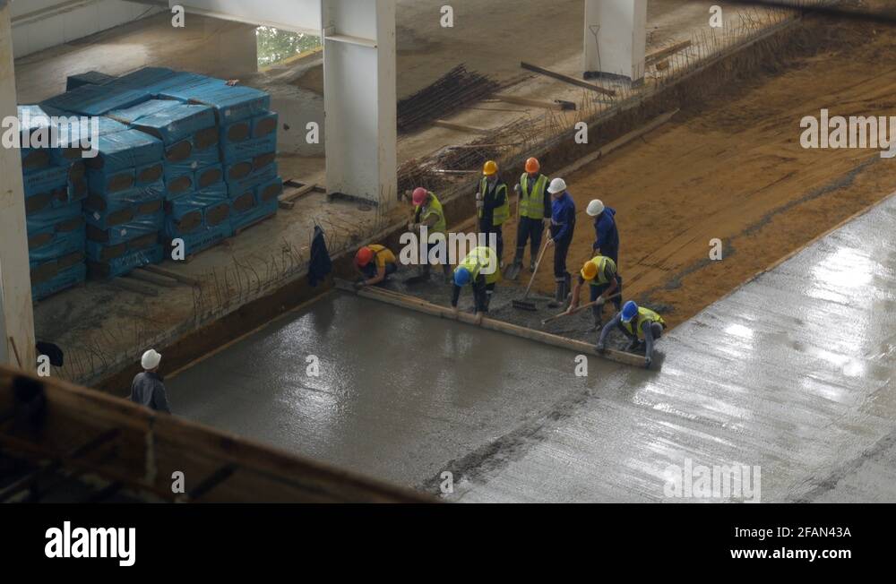 Worker troweling concrete slab Stock Videos & Footage - HD and 4K Video ...