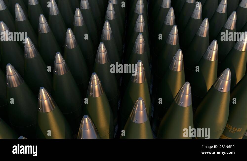 Looped 3D animation of artillery shells Stock Video Footage - Alamy