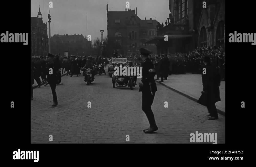 German military leaders Hermann Göring and Joseph Goebbels review troop ...