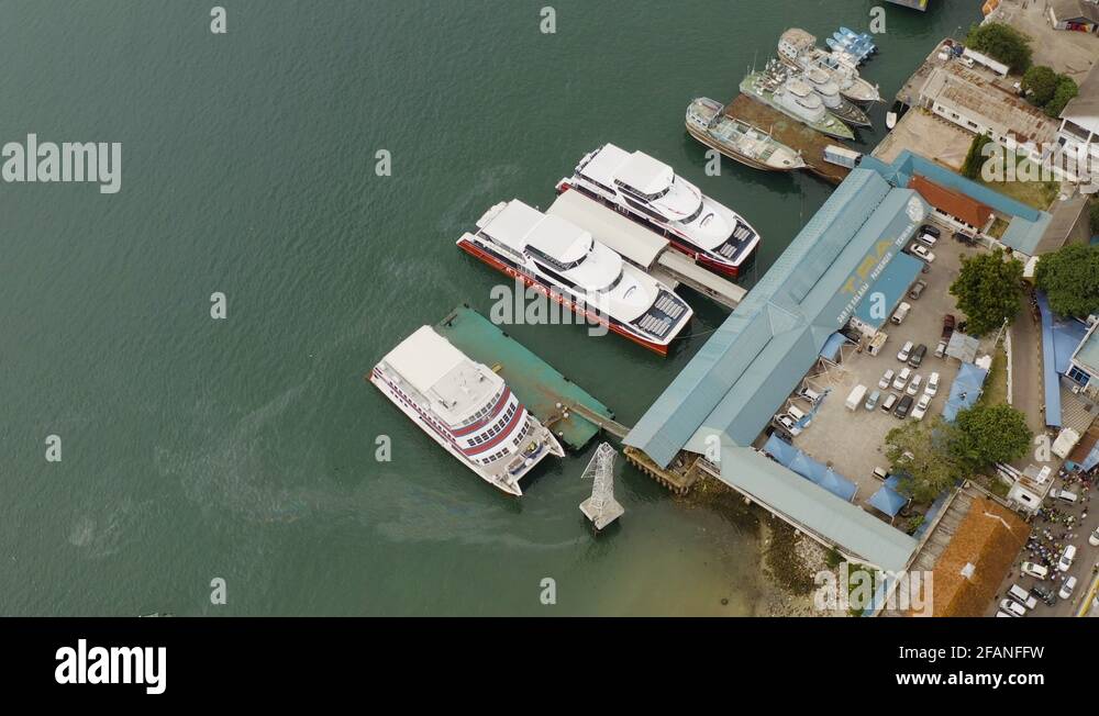 High speed ferries moored at the port of Dar es Salaam city Tanzania ...