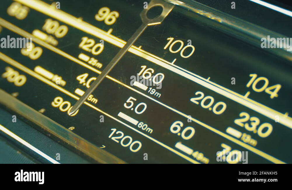 Tuning Analog Radio Dial Frequency on Scale of the Vintage Receiver ...