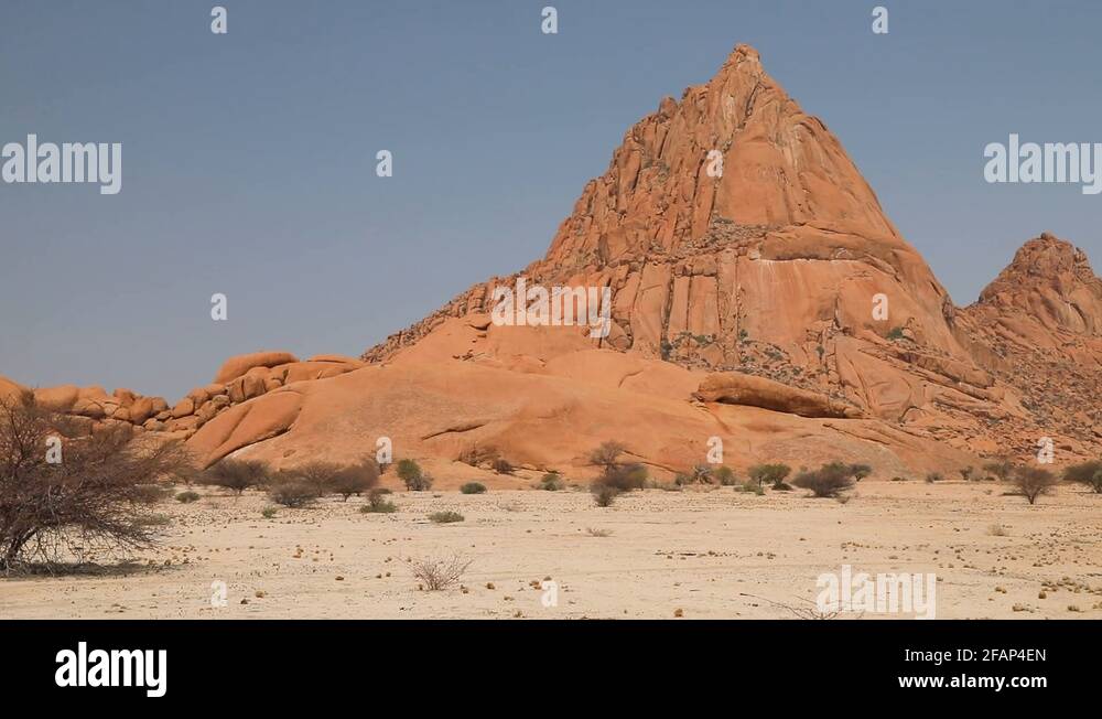 Spitzkoppe mountain in Namibia desert landscape Stock Video Footage - Alamy