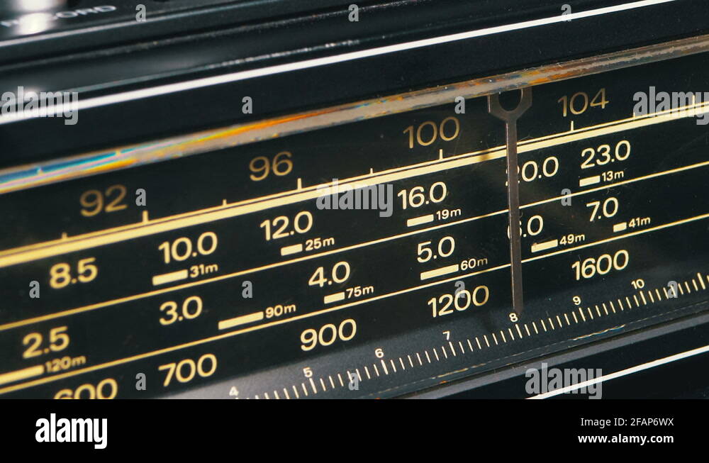 Tuning Analog Radio Dial Frequency on Scale of the Vintage Receiver ...
