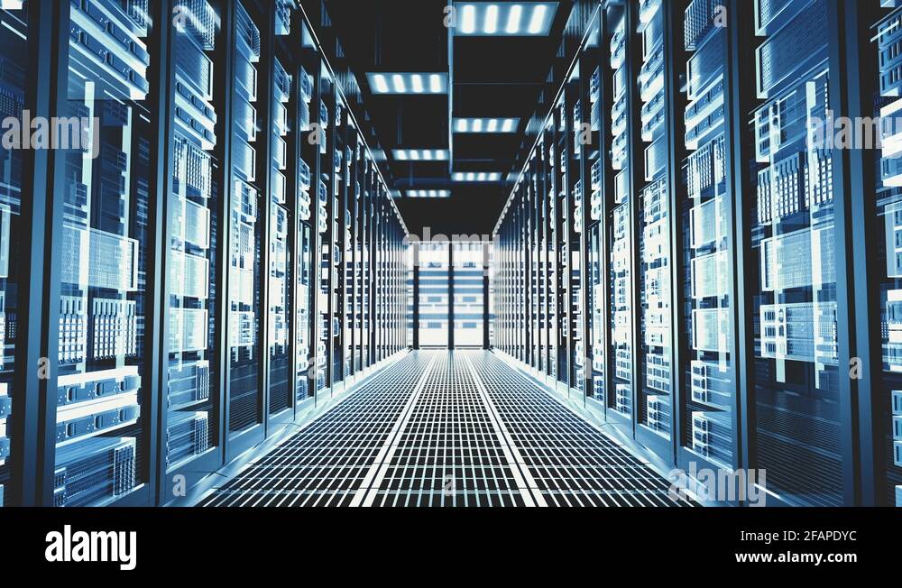 3D Futuristic abstract background Motion graphic for modern data center ...