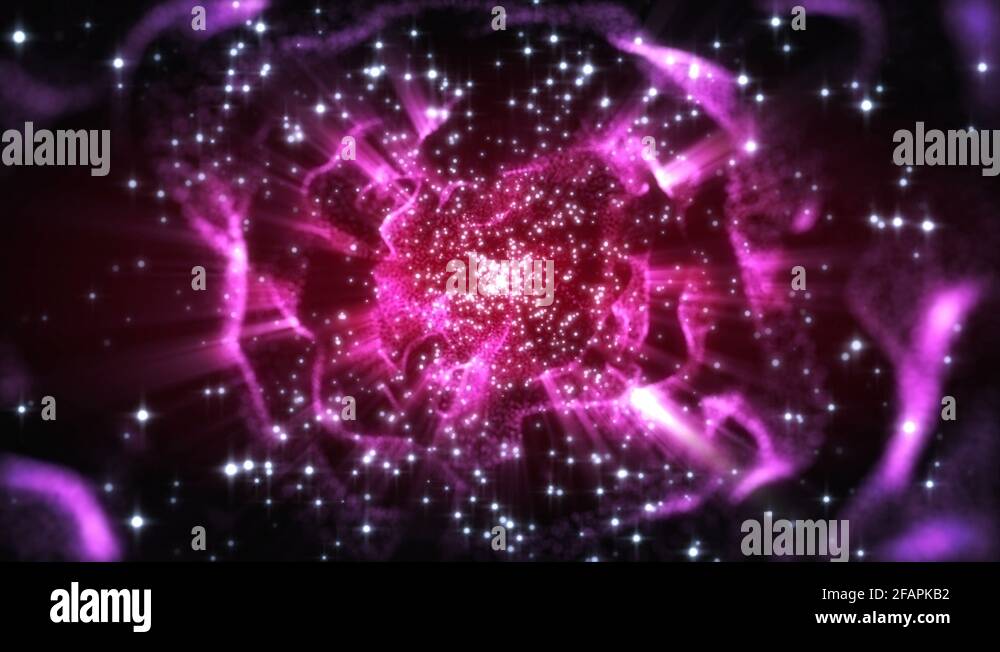 4K Abstract motion background animation shining particles dust wave ...
