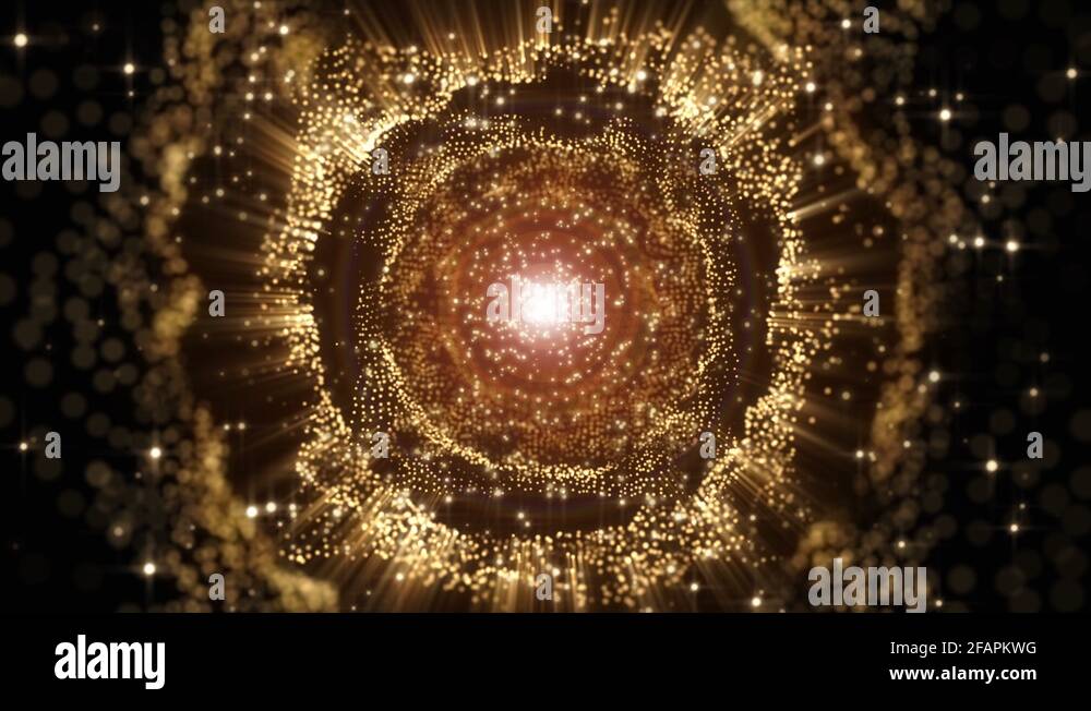 4K Abstract motion background animation shining particles dust wave ...