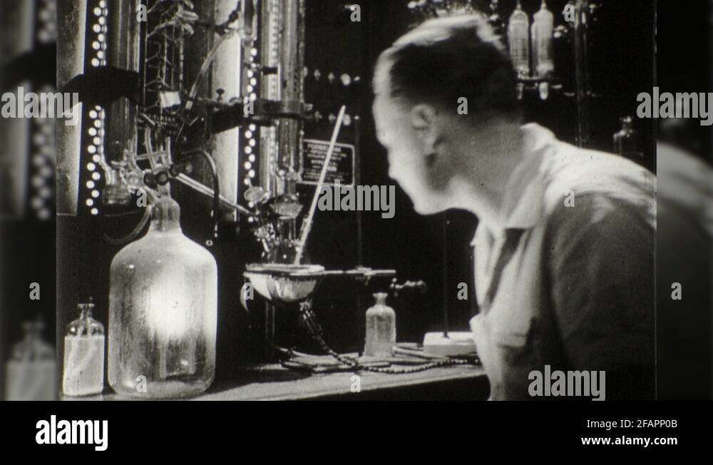 1940s Man Scientist Inventor Research Discovery in Laboratory Vintage ...