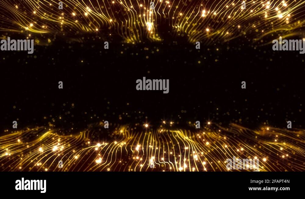 4K Abstract motion background animation shining particles string grid ...