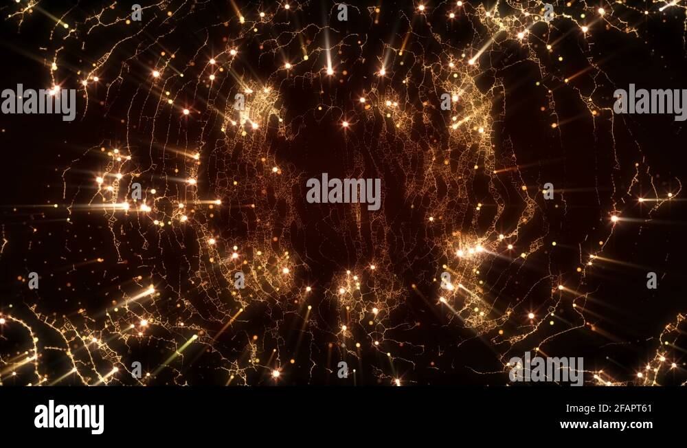 4K Abstract motion background animation shining particles dust wave ...