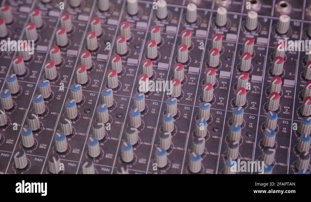 Mixing console also called audio mixer, sound board, mixing deck or ...