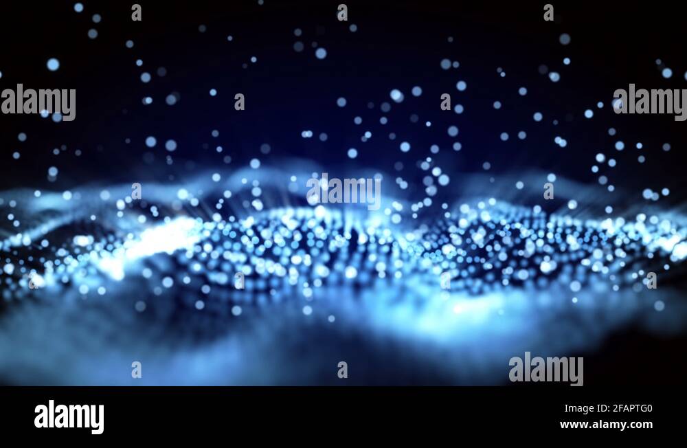 4K Abstract motion background animation shining particles dust wave ...