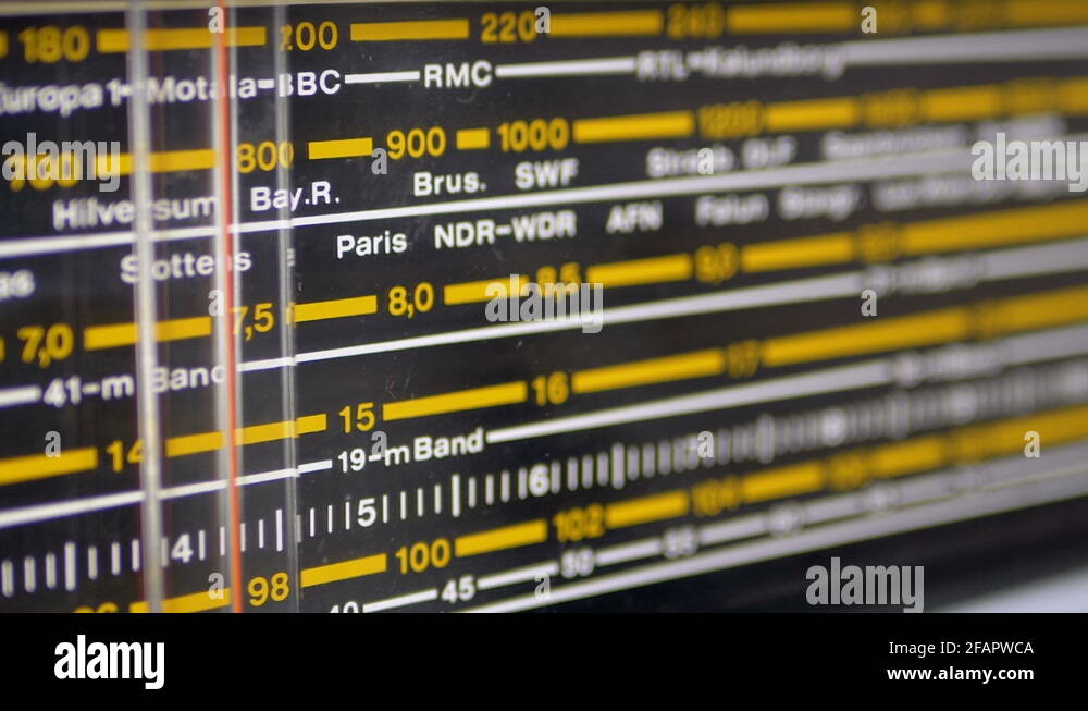 Tuning Analog Radio Dial Frequency on Scale of the Vintage Receiver ...