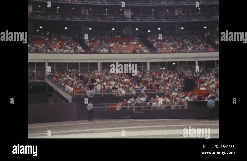 Crowd gathered at Astrodome stadium during Apollo 11 Ceremony - 1969 ...