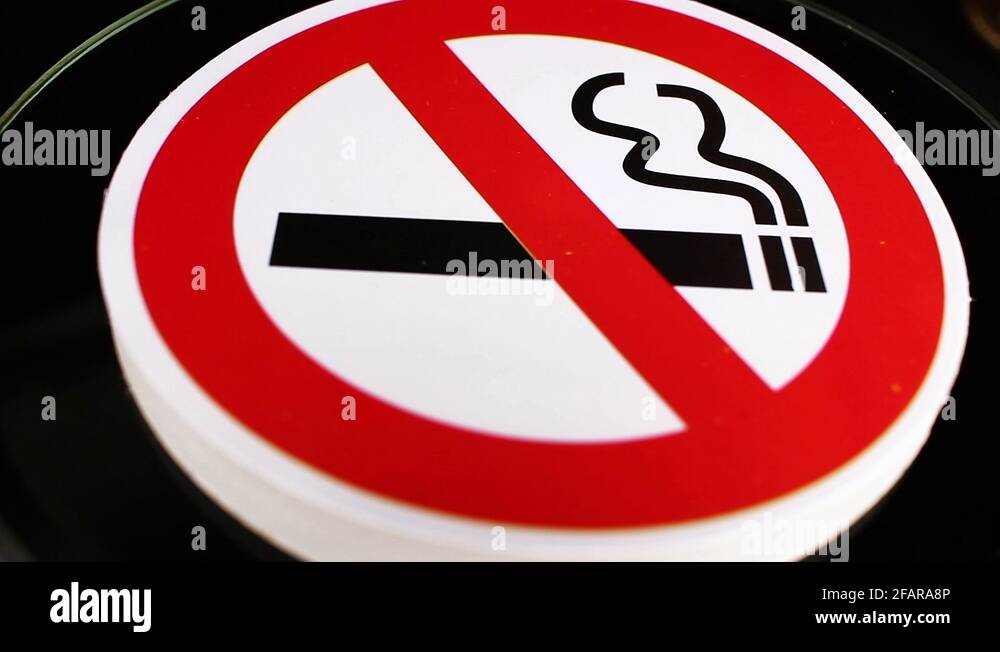 Don't smoking do not smoke sign closeup texture video on rolling ...
