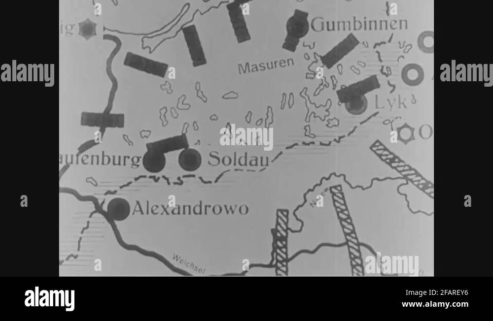 Animated map depicts progression during the battle of Masurian Lakes ...