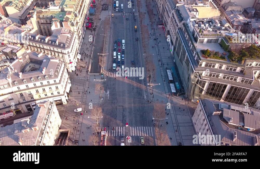 Paris Champs-Elysees by drone in 4k Stock Video Footage - Alamy