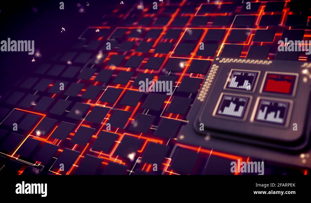 CPU bar charts sparkling in black backdrop Stock Video Footage - Alamy