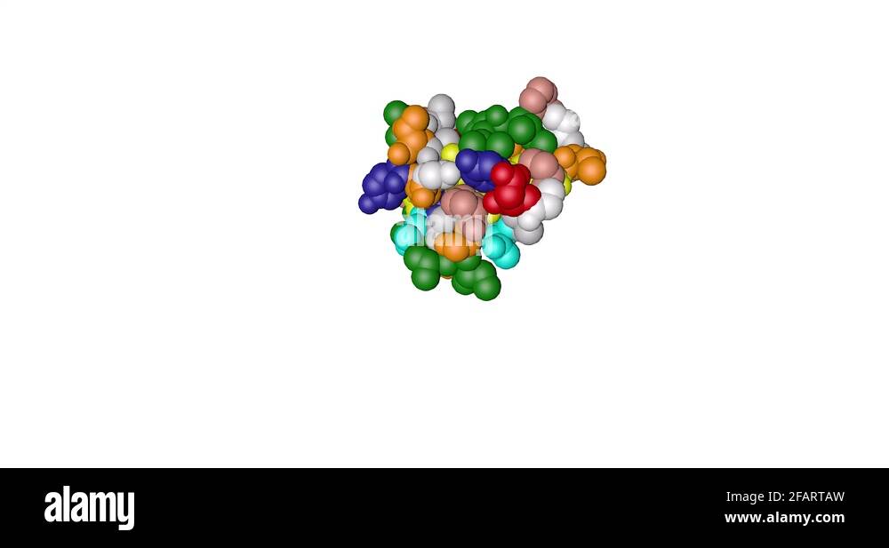 protein model revolving colorful proteins DNA viral protein chain Stock ...