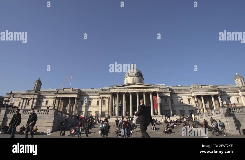 The National Gallery front side view with public Stock Video Footage ...