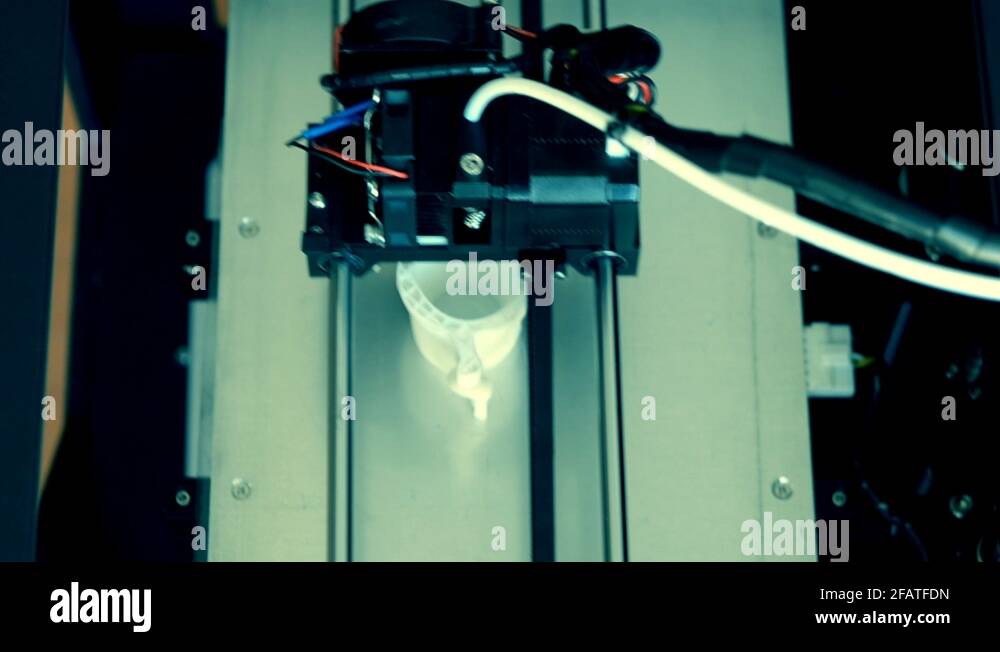 3D printer working. Fused deposition modeling, FDM Stock Video Footage ...