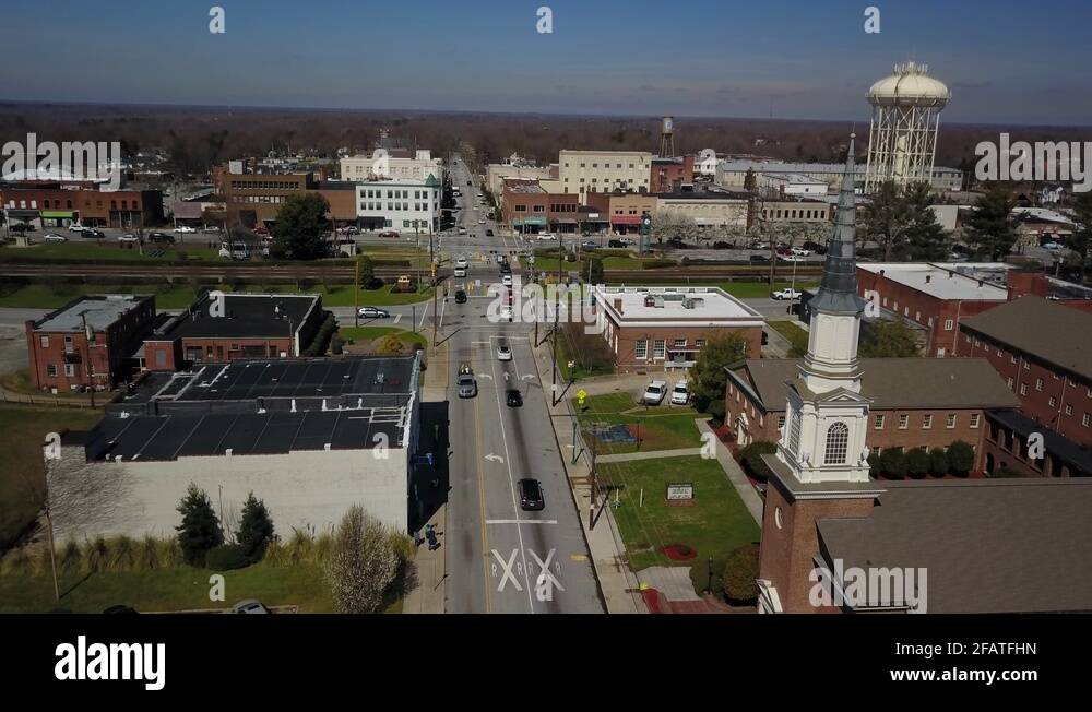 Small Town Life..4K Aerial...Thomasville, North Carolina Stock Video Footage - Alamy