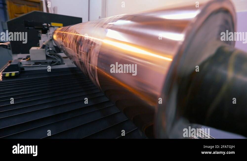 The mechanism of printing on wallpaper. Modern digital printing press ...