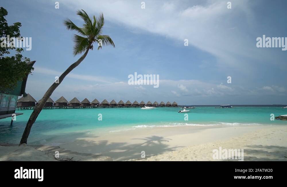 A static view of a beautiful tropical beach with azure transparent ...