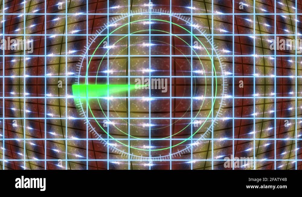 HUD panel with a radar grid and a moving background. Motion graphics ...