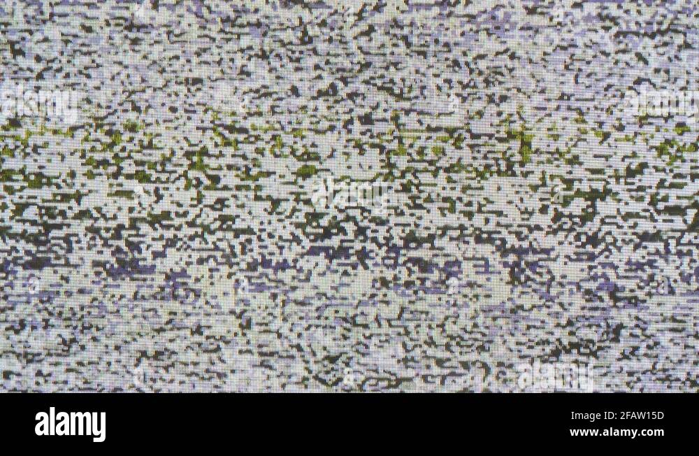 Television screen static noise from a bad reception of interference ...