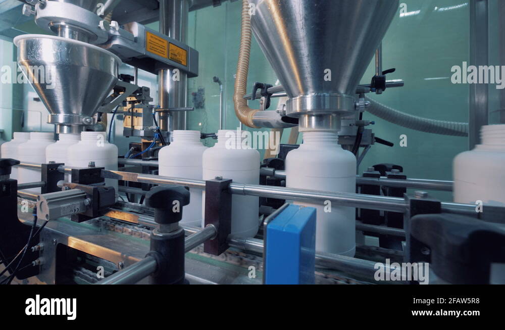 Filling process of plastic containers carried out with factory ...