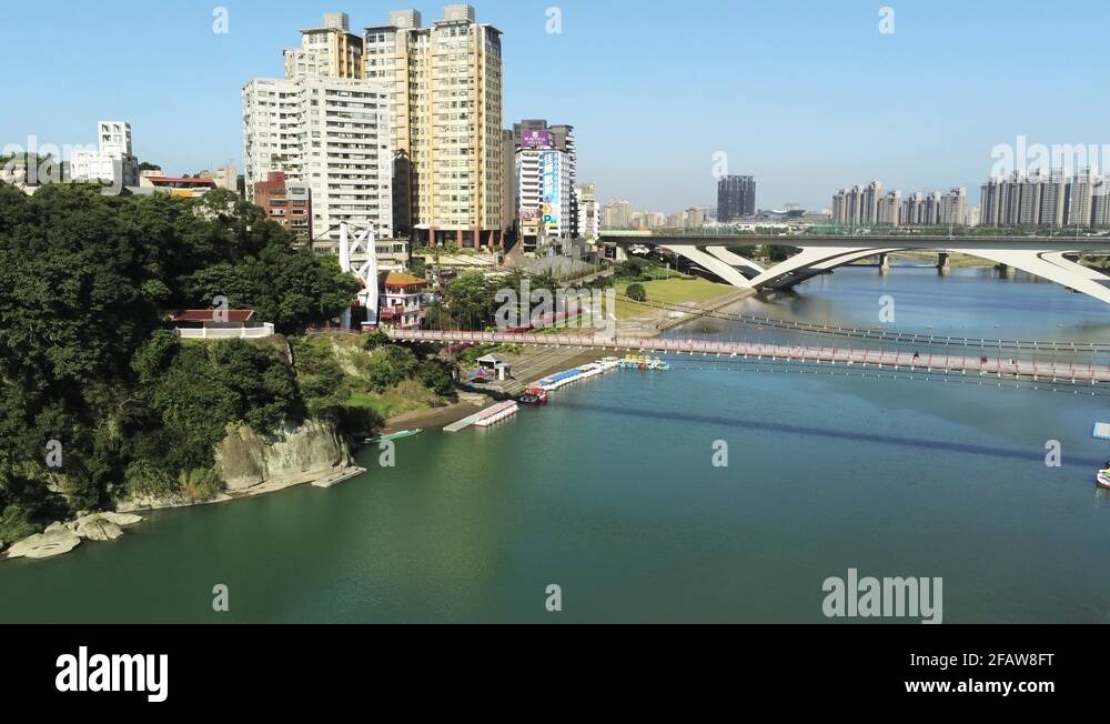 Aerial view of the famous Bitan Scenic area in Xindian District Stock ...