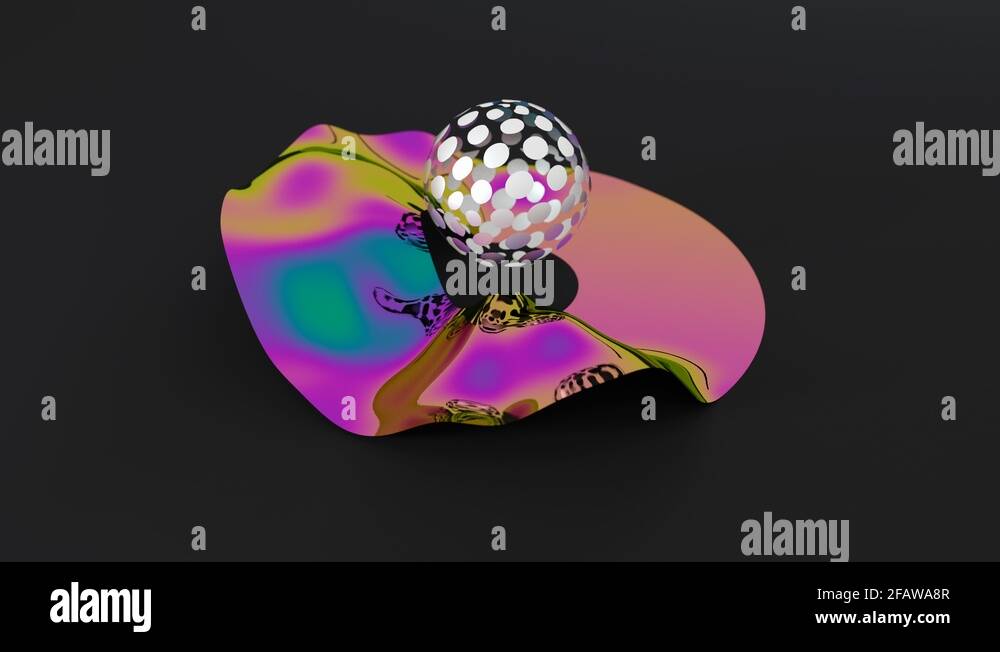 Abstract holographic flying object. 3d shapes, 4k animation render ...