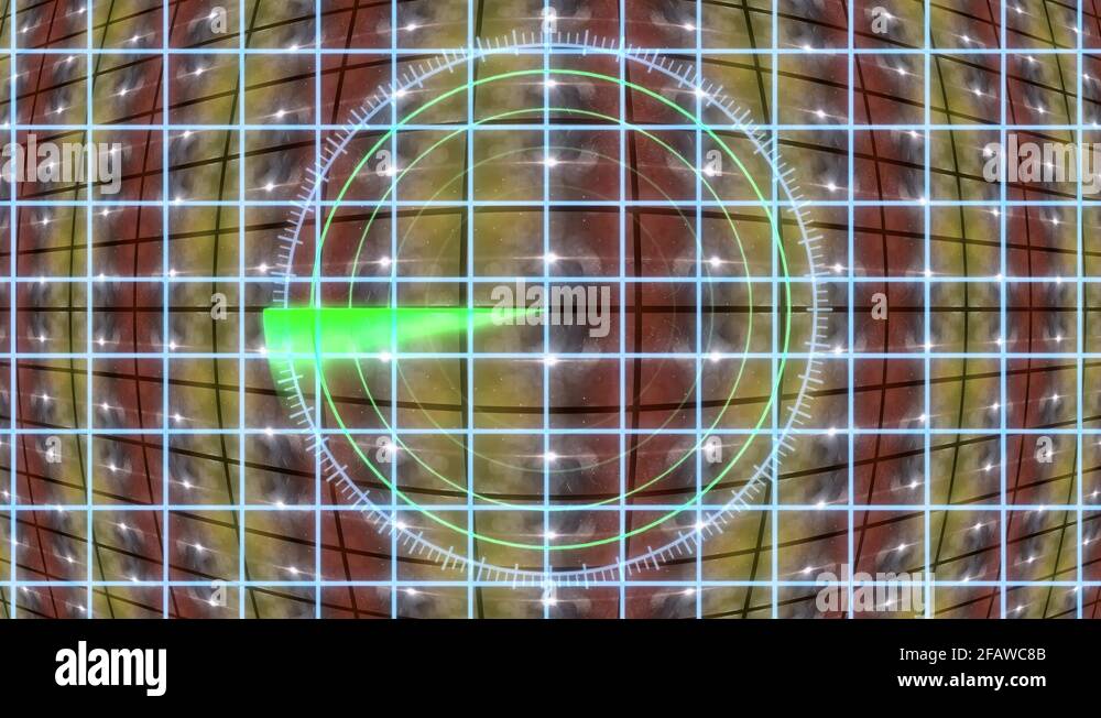 HUD panel with a radar grid and a moving background. Motion graphics ...