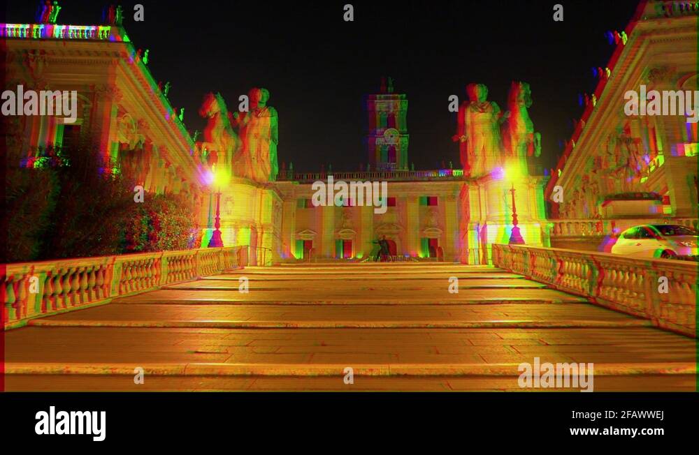 Glitch effect. Stairs Cordonata. Rome, Italy Stock Video Footage - Alamy