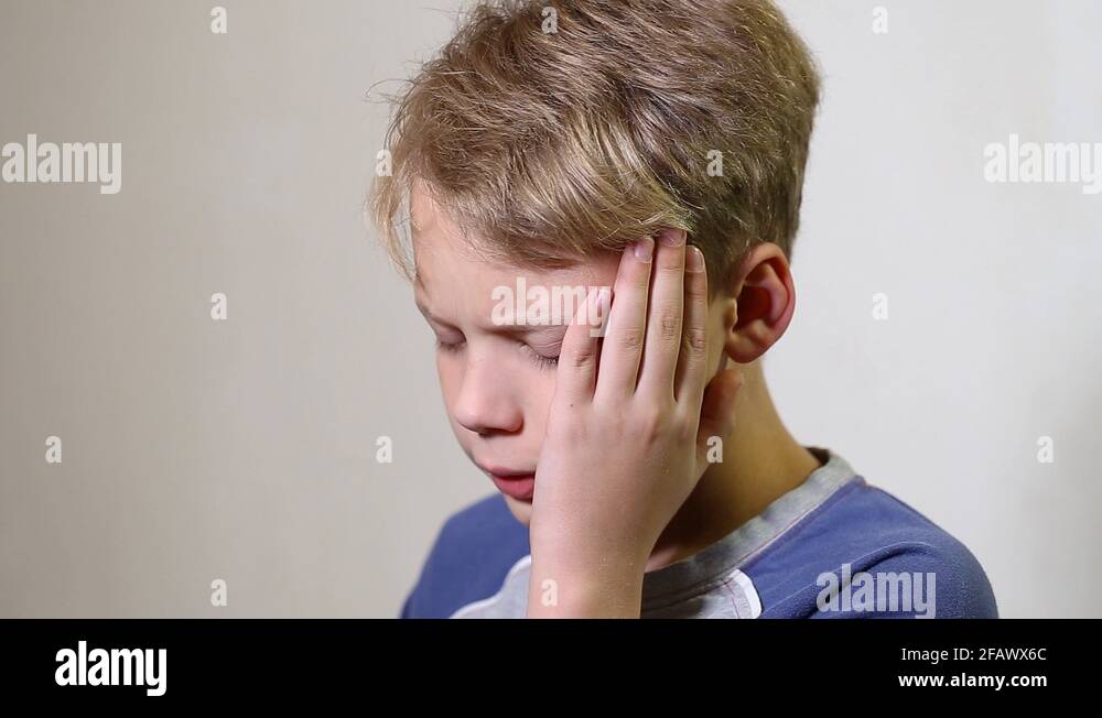 Real fresh bruise on face of young cute kid after school fight Stock ...