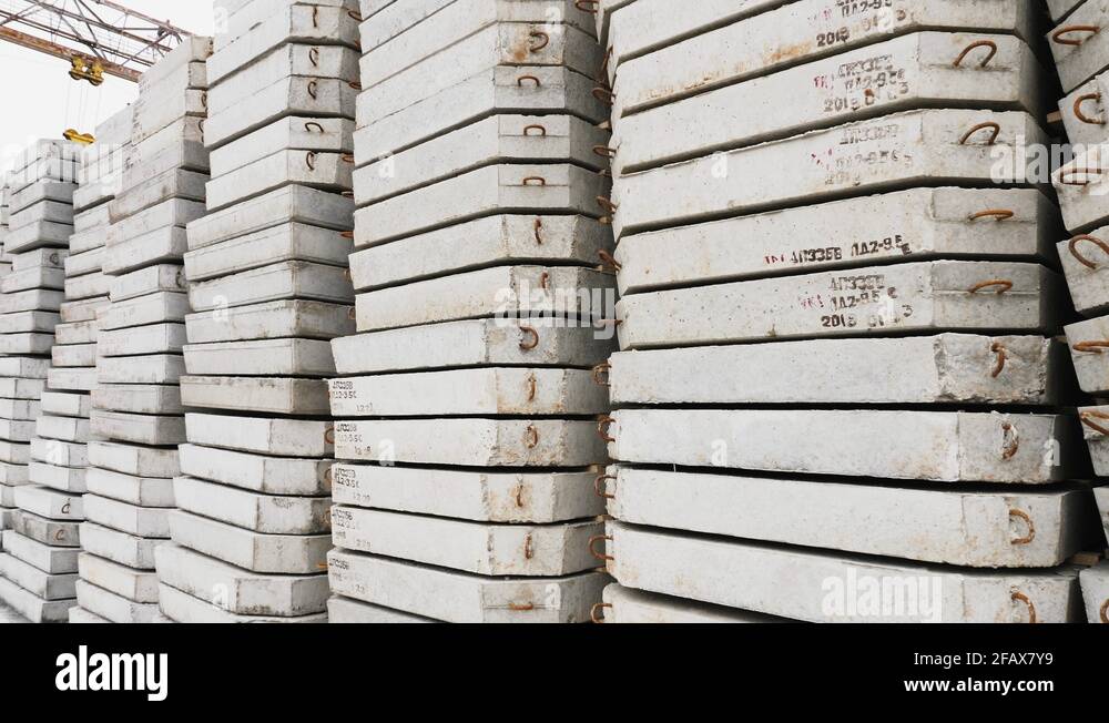 Reinforced concrete slabs stacked on each other Stock Video Footage - Alamy