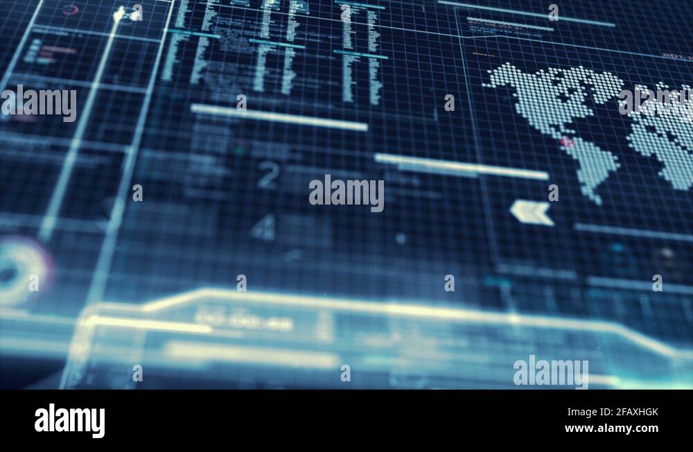 3D UI User Interface Dark blue background 010 Stock Video Footage - Alamy
