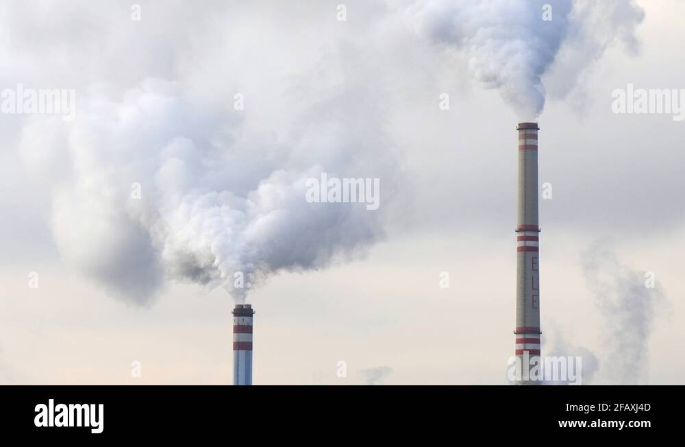 Cinemagraph of smog from power plant pollution smoke stack Stock Video ...