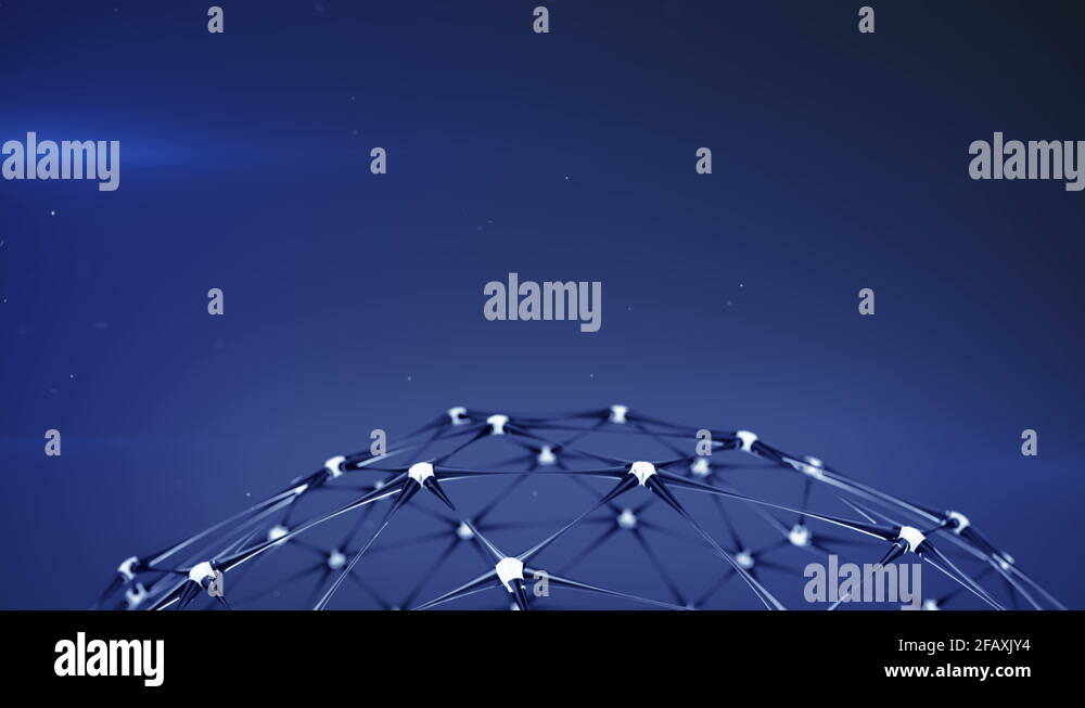 Network structure with glowing nodes seamless loop 3D render 4k UHD ...