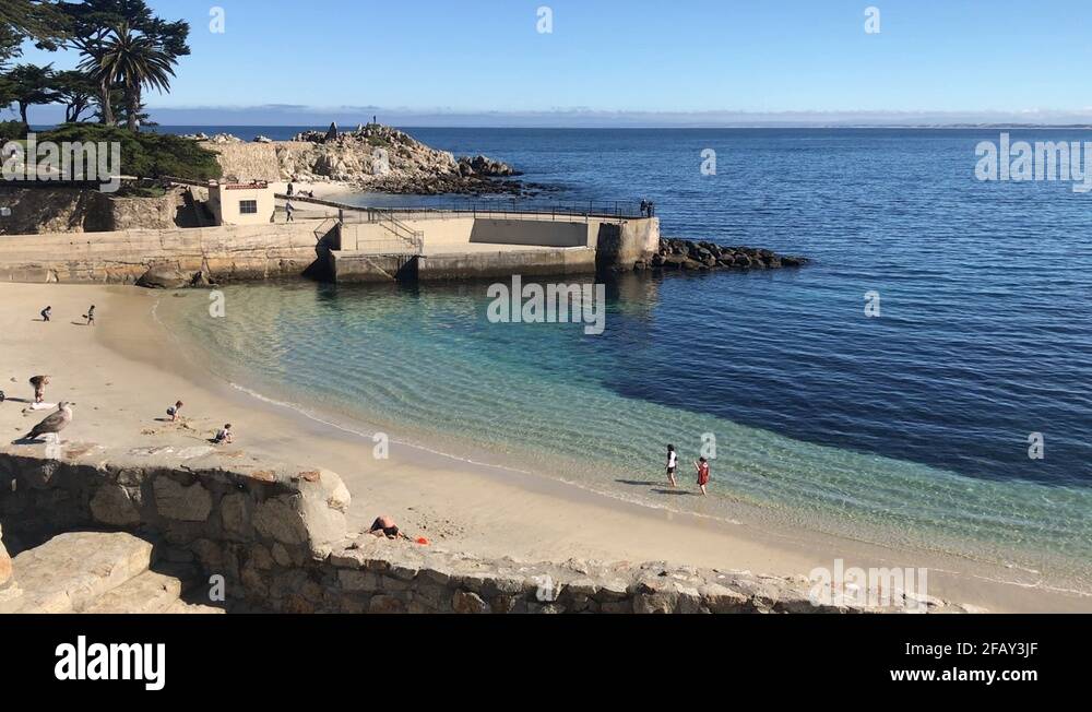 Lover's Point Beach in Pacific Grove California is a popular spot for ...