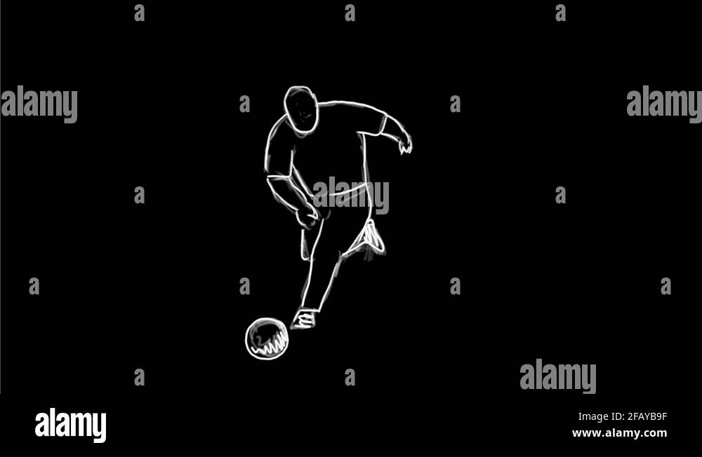 Bowler Hitting a Strike Tenpin Bowling Drawing 2D Animation Stock Video ...