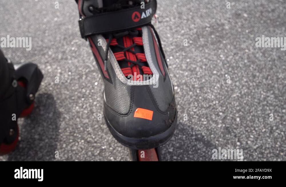 Close up of Roller blades with a price tag Stock Video Footage - Alamy