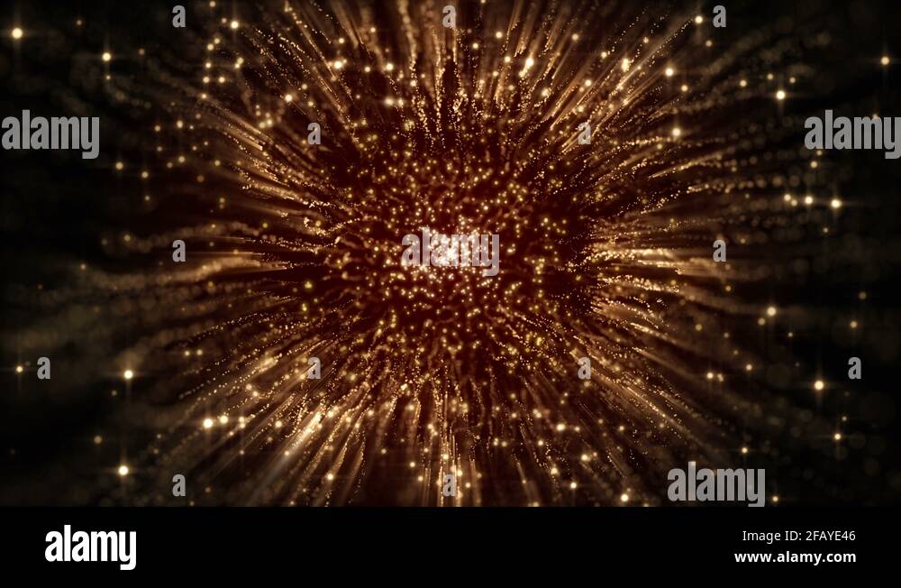4K Abstract motion background animation shining particles dust wave ...