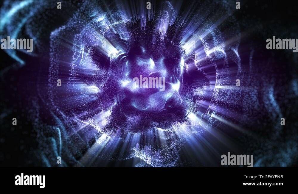 4K Abstract motion background animation shining particles dust wave ...
