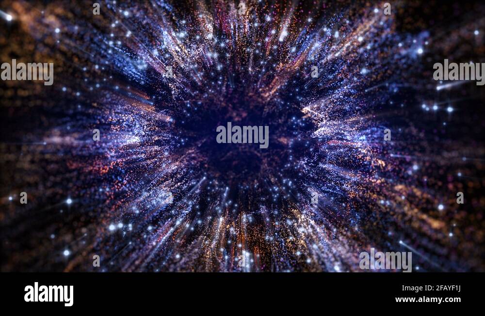 4K Abstract motion background animation shining particles dust wave ...