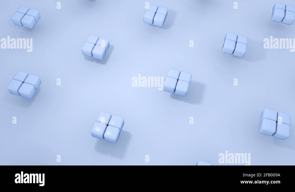 3D squares rotating on pastel background. 4K seamless looping animation ...