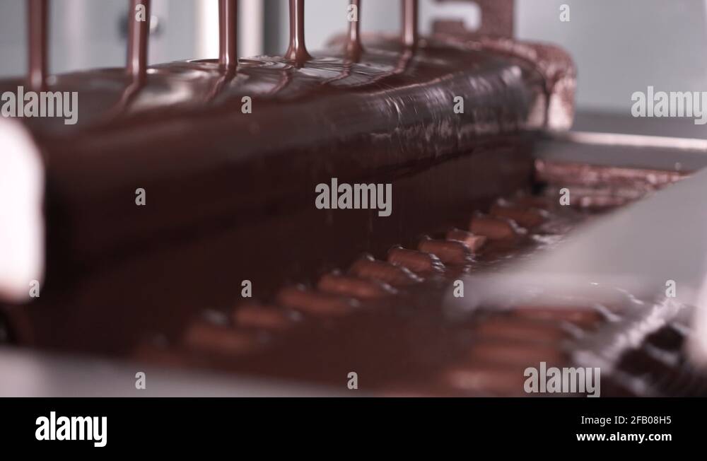 Chocolate candy bars production - food industry process Stock Video ...