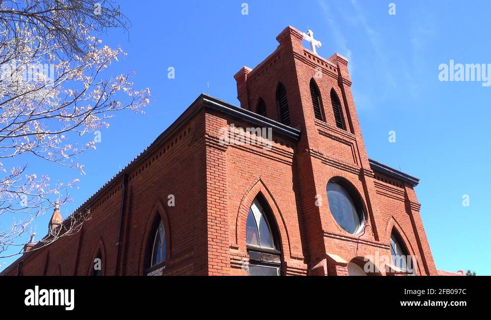 Historic church in early 1900s mining town of Jerome Arizona Stock ...
